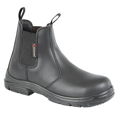 Grafter Mens Wide Fitting Safety Dealer Boots Black (40 EU)