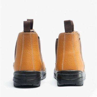 Grafters Grafters M955B Mens Leather Chelsea Safety Boots Tan - uk-size ...