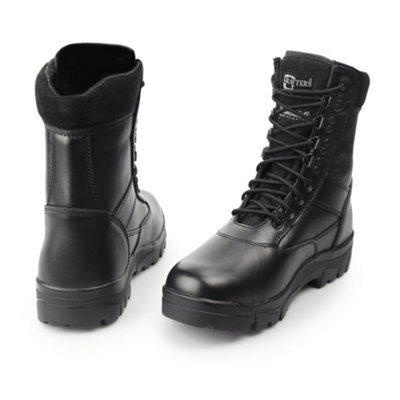 Grafters Grafters TOP GUN Unisex Leather Work Boots Black - uk-size-12 ...
