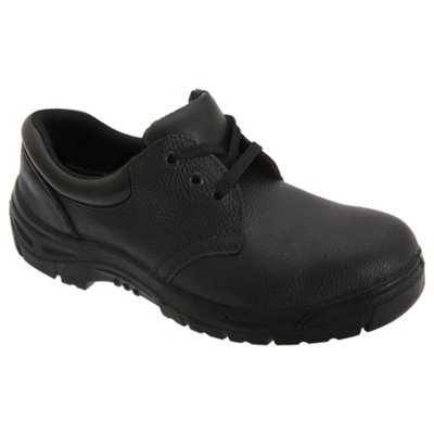 Grafters Mens 3 Eye Grain Leather Safety Toe Cap Shoes Black (47 EUR)
