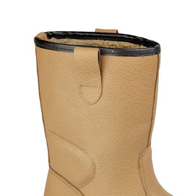 Grafters Mens Scuff Toe Cap Safety Leather Rigger Boots Tan (12 UK)