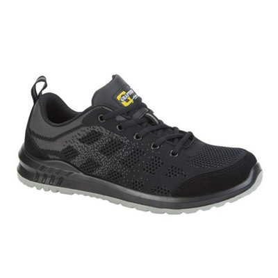 Grafters Mens Suede Safety Trainers Black/Grey (12 UK) | DIY at B&Q