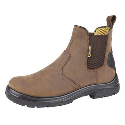 Grafters Mens Super Wide EEEE Fitting Pull On Safety Dealer Boots Dark ...