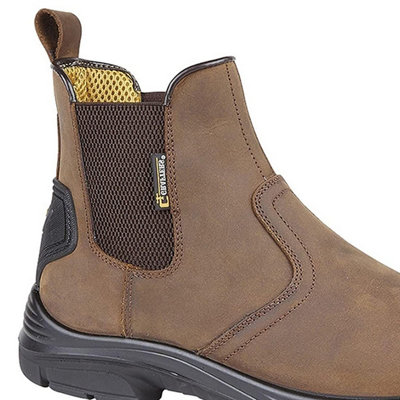 Grafters Mens Super Wide EEEE Fitting Pull On Safety Dealer Boots Dark ...