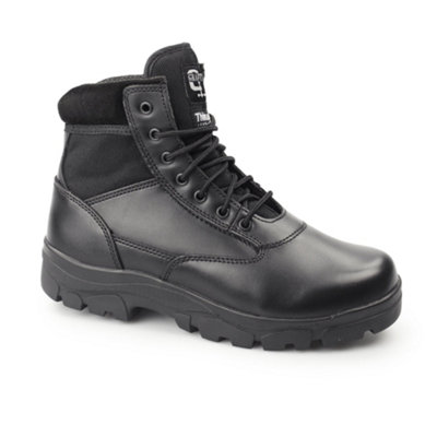 Grafters SHERMAN Unisex Leather Work Boots Black