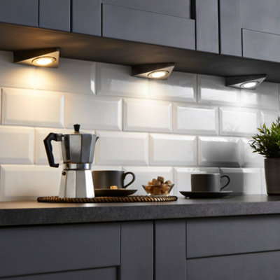 Buy Grai Satin Nickel 3 Watt LED Triangle Under Cabinet Light at B&Q
