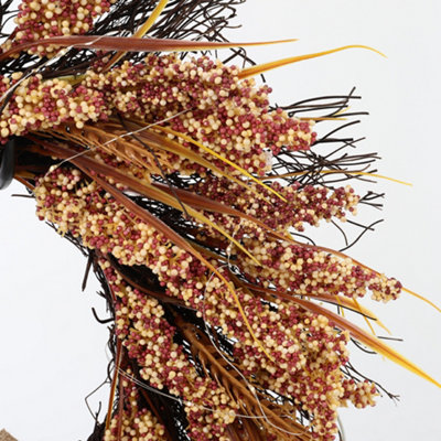 Grain Golden Wheat Ears Harvest Thanksgiving Wreath Front Door Decor ...