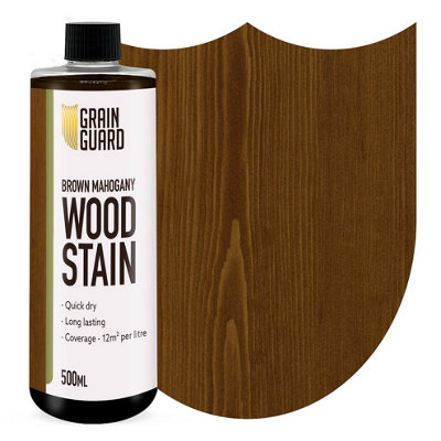 Grain Guard Water Based Wood Stain - Brown Mahogany - 500ml