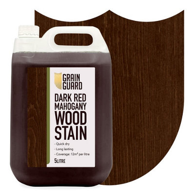 Grain Guard Water Based Wood Stain - Dark Red Mahogany - 5l