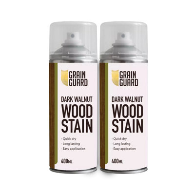 Grain Guard Water Based Wood Stain Spray - Dark Walnut - 400ml - 2-Pack