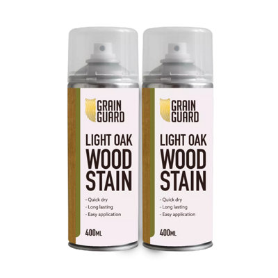 Grain Guard Water Based Wood Stain Spray - Light Oak - 400ml - 2-Pack