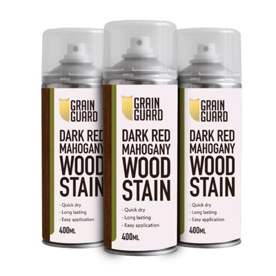 Grain Guard Water Based Wood Stain Spray - Red Mahogany - 400ml - 3-Pack