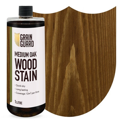 GRAIN GUARD Wood Stain - Medium Oak - Water Based & Low Odour - Easy ...