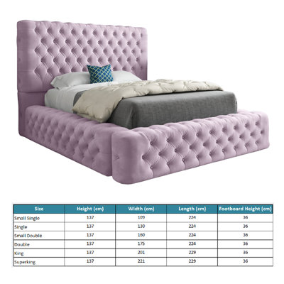 Grand Milan Pleated Upholstery Bed Frame - Pink