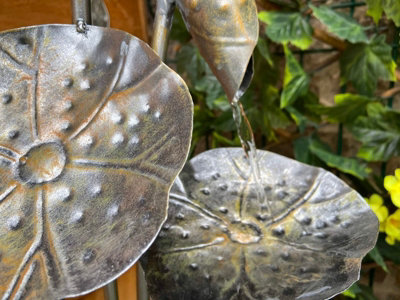 Grand Zinc Flower Modern Metal Solar Water Feature