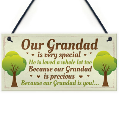 Grandad Gift Hanging Plaque Cute Gifts For Grandad From Grandchildren ...