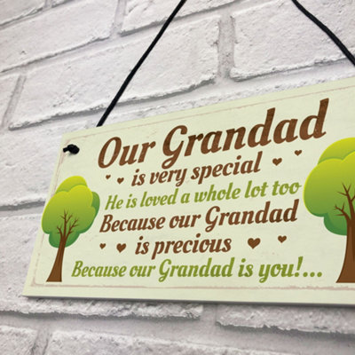 Grandad Gift Hanging Plaque Cute Gifts For Grandad From Grandchildren ...