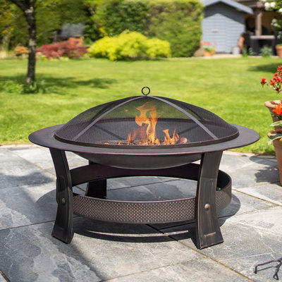Grande Forno Firepit Powder Coated Steel Outdoor Garden Fire Pit Log ...
