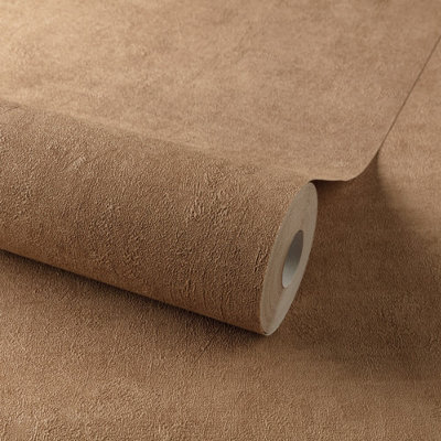 Grandeco Annabella Distressed Plaster Textured Wallpaper, Rust