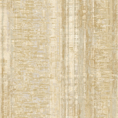 Grandeco Armana Textured Vertical Stone Effect Wallpaper, Gold