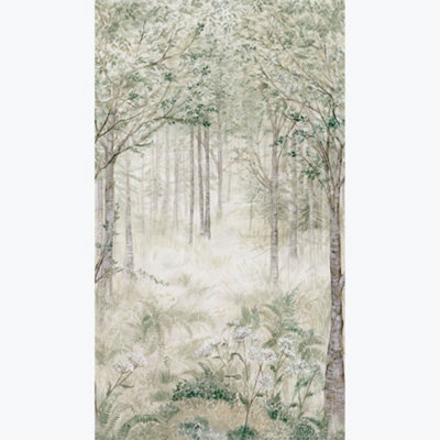 Grandeco Fairytale Trees Green 3 panel repeatable Mural 1.59 x 2.8m