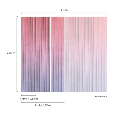 Grandeco Flashy Concrete Pink Ombre 3 panel repeatable Textured Mural ...