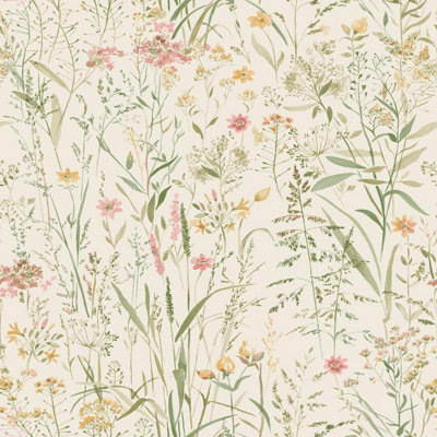 Grandeco Free Flower Neutral Wallpaper Floral Botanical Textured Paste ...