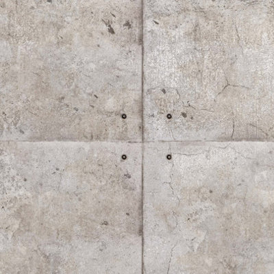 Grandeco Industrial Concrete Block 3 Lane Repeatable Wallpaper Mural 1. ...
