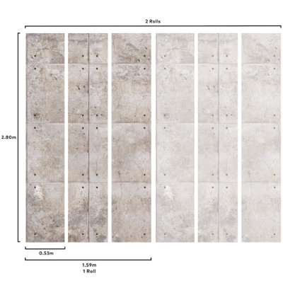 Grandeco Industrial Concrete Block 3 Lane Repeatable Wallpaper Mural ...