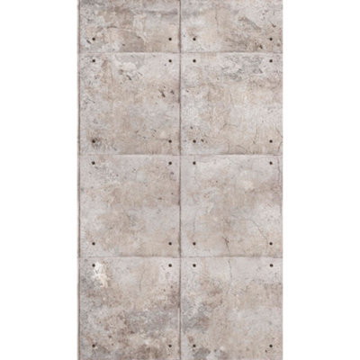 Grandeco Industrial Concrete Block 3 Lane Repeatable Wallpaper Mural ...