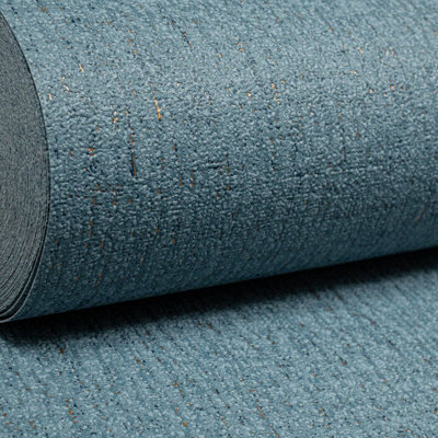 Grandeco Infinity Plain Navy Blue Metallic Gold Textured Vinyl ...