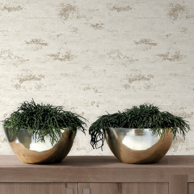 Grandeco On The Rocks Distressed Concrete Stone Textured Wallpaper ...