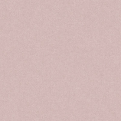 Grandeco Panama Plain Textured Linen Fabric Wallpaper, Pink