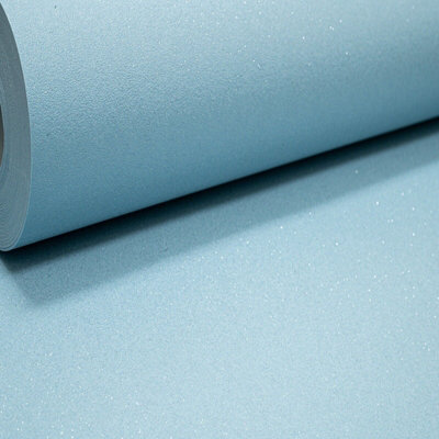Grandeco Plain Light Blue Silver Glitter Shimmer Free Match Wallpaper ...