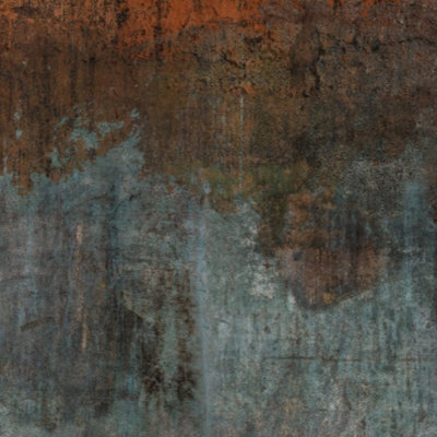 Grandeco Rustic Aged Copper Metal Verdigris Patina 3 lane repeatable ...
