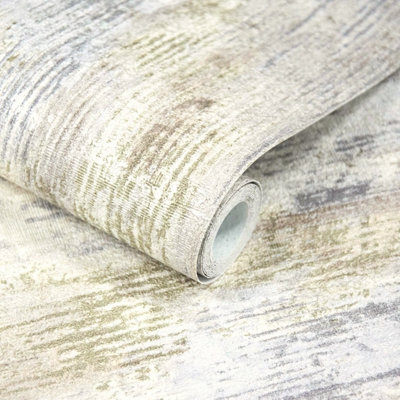 Grandeco Vincenzo Distressed Luxury Italian Plaster Cream Wallpaper