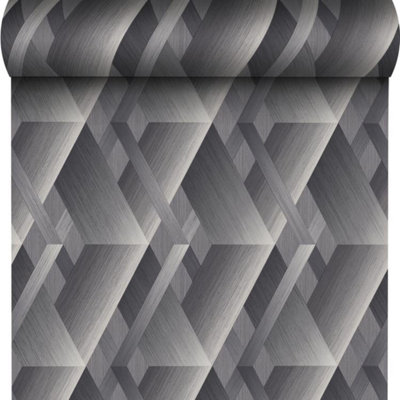 Grandeco Wanderlust Geometric Grey Pattern Feature Wall Paste The Wall ...