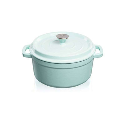 Grandfeu Light Blue Cast Iron Pot, 3.5L - Stylish Minimalist Design ...