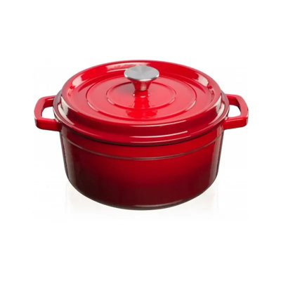 Grandfeu Red Cast Iron Pot, 4.7L - Stylish and Durable Cookware for ...