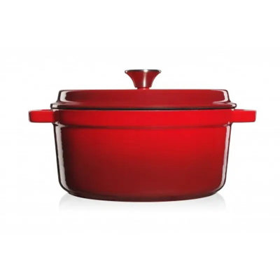 Grandfeu Red Cast Iron Pot, 4.7L - Stylish and Durable Cookware for ...