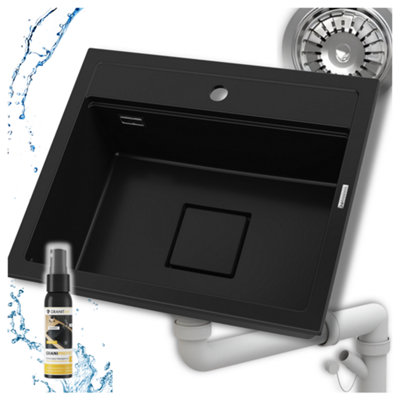 Granit Kitchen Sink Granitan Stone L Single Bowl with Waste Trap and ...
