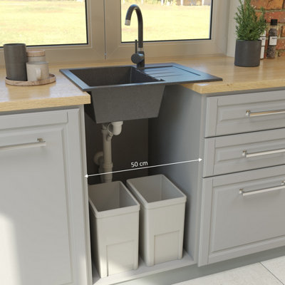 Granite Kitchen Sink Granitan Milano with Tap and Waste Set - 1pc