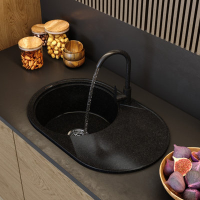 Granite Kitchen Sink Granitan Savio Single Bowl with Drainer, Syphon ...