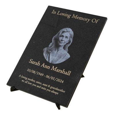 Granite Memorial Etched Portrait Plaque, Add a Portrait, Personalised ...