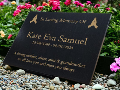 Granite Memorial Plaque, Praying, Stand Included