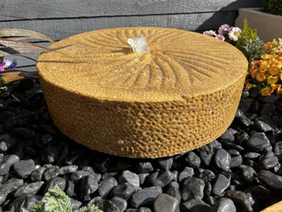Granite Millstone Water Feature - Mains Powered - Natural Stone - L50 x ...