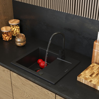 Granite Single Bowl Sink Fabro Granitan with Tap and Waste Set