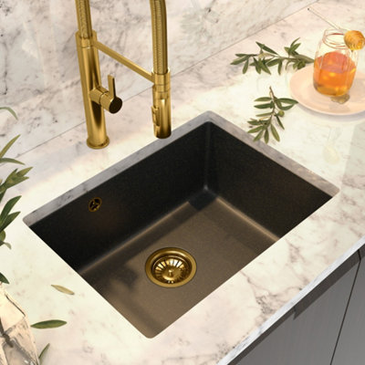 Granite Sink Granitan Manado60 with Gold Drain 1set