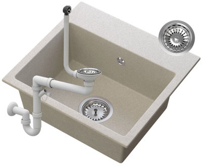 Granite Sink Granitan Milos with Waste Kit 1 Set