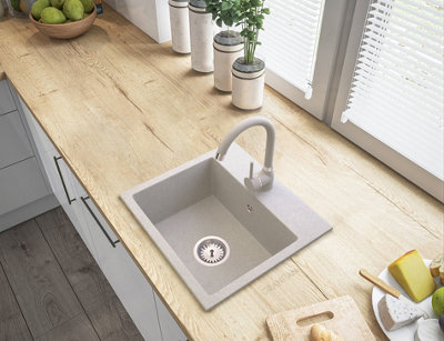 Granite Sink Granitan Milos with Waste Kit 1 Set